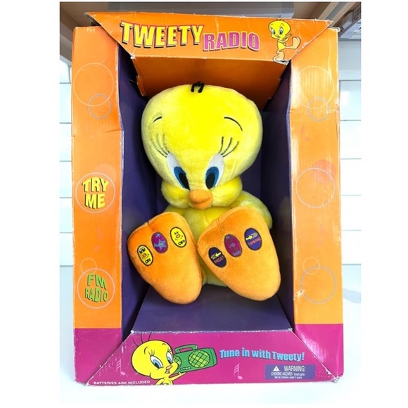 Warner Bros. | Toys | Tweety Plush Radio Vintage 200 Warner Bros Studio ...